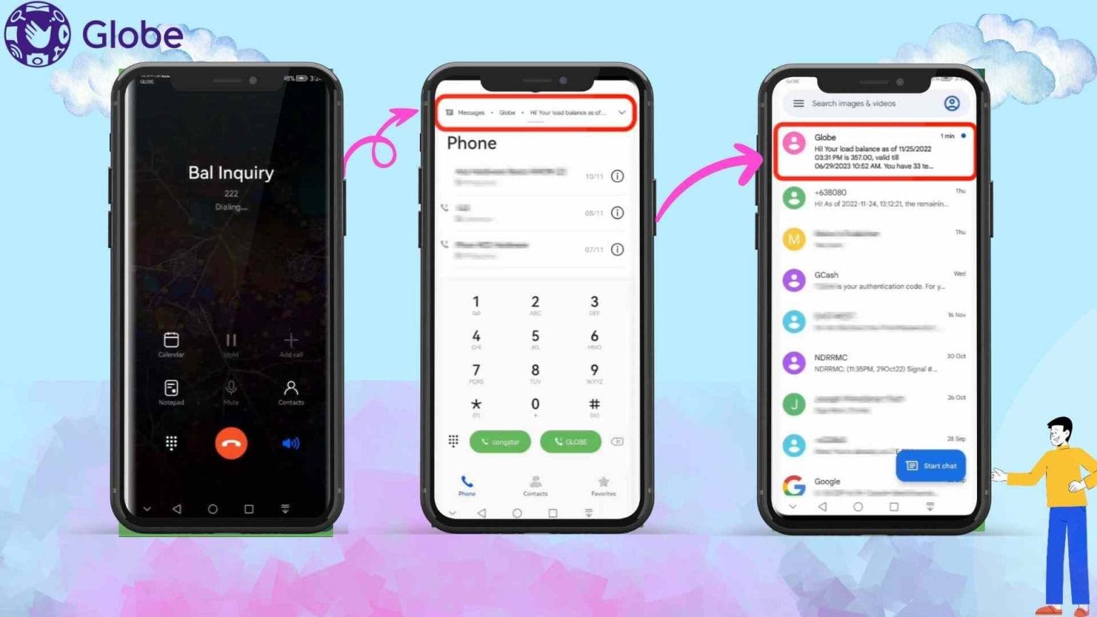 Globe Balance Inquiry through USSD, Text & GlobeOne App