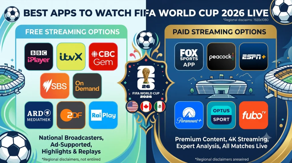 Best Apps To Watch FIFA World Cup 2026 Live Free Paid Best Apps To Watch FIFA World Cup 2026 Live Free Paid